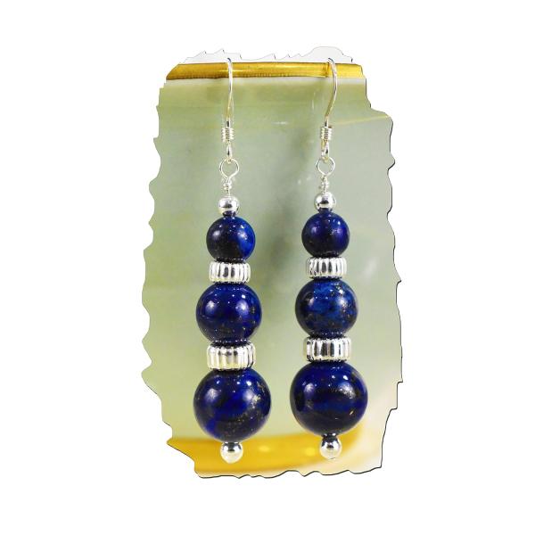 商品名Women's 925 Sterling Silver Graduated Genuine Lapis Lazuli Dangle Earrings ~ Great Gift Idea from The Dream Store!ブラン...
