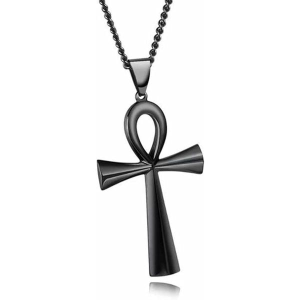 商品名Pendants Necklace Fashion Ankh Classic Chain Jewelry Jesus Gold Black Silver Color Christs Stainless Steel Gift for M...