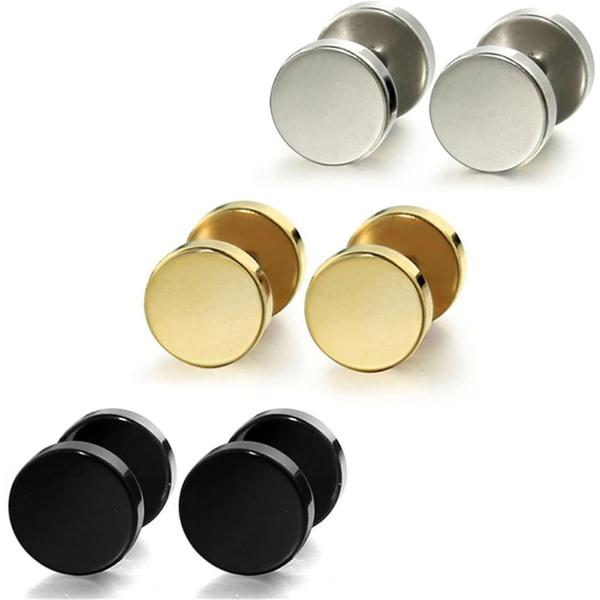 商品名LIUGOU Black Stud Earrings Men Women Faux Gauges Ear Tunnel Stainless Steel Earringsブランド：LIUGOU商品サイズ：8mm商品番号：色：Dumbbe...