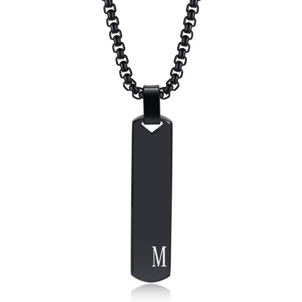 商品名Gamtic Customized Bar Initial Necklaces for Men Boys Geometric Vertical Pendant Necklace with Capital A-Z Letter, Wat...