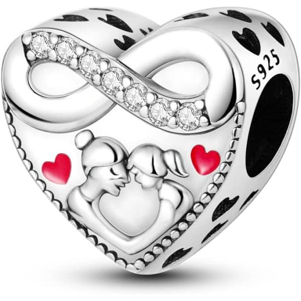 商品名MULA 925スターリングシルバーチャーム ブレスレットとネックレス用 Lucky Home Happy Family Forever Love Momビーズ ダングルペンダント ジュエリーギフト レディース ガールズ, スターリン...