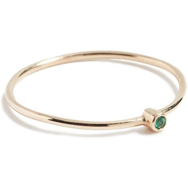 商品名Jennifer Meyer Jewelry Women's 18k Gold Thin Emerald Ring, Emerald, 6ブランド：Jennifer Meyer商品サイズ：商品番号：色：Emerald素材：Metal