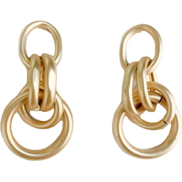 商品名OIMEI ラウンドダングルイヤリング レディース ペンダントイヤリング | 10代の女の子向けフープイヤリング | マットゴールドジュエリー ツイストラウンド不規則デザイン | ホワイトゴールドとイエローゴールド | パーティー低刺...