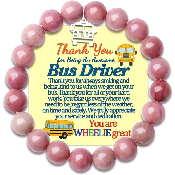 商品名Temulnee バスドライバー感謝ギフト ブレスレット スクールバスドライバーギフト メンズ レディース カードバスドライバー 退職祝い ブレスレット サンキューバスドライバービーズ 誕生日ジュエリーアイデア, 宝石なし。Temul...