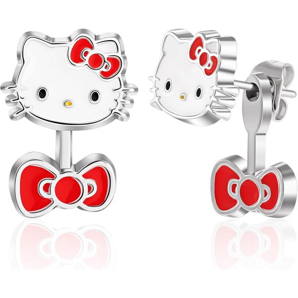 商品名サンリオ ハローキティ ガールズ フロントバックスタッドイヤリング エナメルハローキティイヤリング 公式ライセンス商品, コスチューム。, 宝石なしSanrio Hello Kitty Girls Front Back Stud Ea...