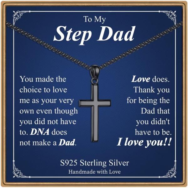 商品名PAERAPAK ステップダッドネックレス ギフト 925スターリングシルバー 十字架ネックレス 継父 父の日 クリスマス 誕生日プレゼント ステップダッドボーナス お父さんに, スターリングシルバー, 宝石なしPAERAPAK St...