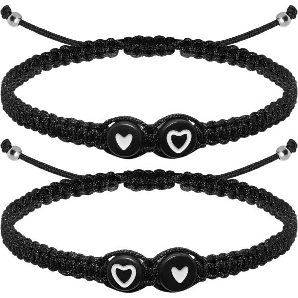 商品名omodofo お揃いのハートブレスレットセット 2.3 Big Sis Little Sis Sisters ハンドメイド 編み込み 調節可能なブレスレットセット BFF 友達 ブレスレットセット 姉妹へのギフトに, 10 inch...