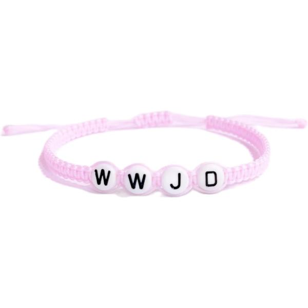 商品名WWJD ロープ ビーズ 調節可能 ブレスレット What Would Jesus Do ウーブンリストバンド ブレスレット レディース メンズ ジュエリー カラフル ギフト 編み込み, 樹脂 樹脂。 ロープ mtal, 樹脂1/4P...