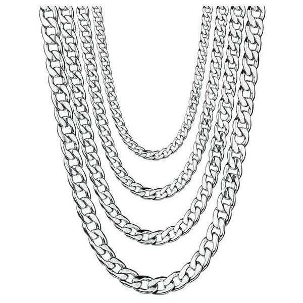 商品名YIINHEY 316L ステンレススチール フィガロチェーンネックレス メンズ レディース 低刺激性 ジュエリー ギフトボックス ホワイトゴールドネックレス メンズ レディース, 7*60, ステンレス鋼, 宝石なしYIINHEY ...