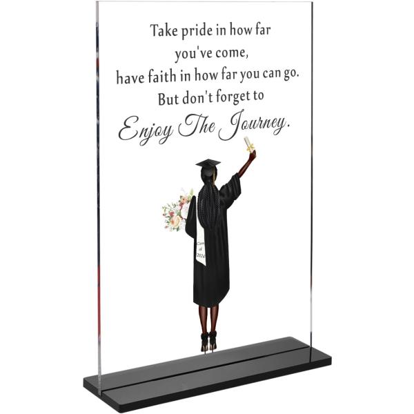 商品名AMBREGRISSUN 卒業ギフト 黒人女性 2024年の授業 大学院 大学卒業 デスクサイン 黒人女性 女の子 娘 友達 シニア中学生へのインスピレーションを与えるギフトAMBREGRISSUN Graduation Gifts ...