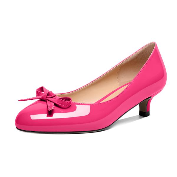 商品名:  Soireelady Women Low Kitten Heel Pumps Slip On Cute Bow Heels Round Toe 1.5 Inches Comfort Shoes Evening Dress Hot...