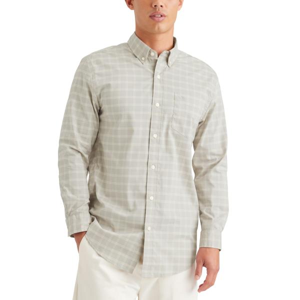 商品名:  Dockers Men's Classic Fit Long Sleeve Signature Comfort Flex Shirt (Regular and Big &amp; Tall), (New) Grey Yucca ...