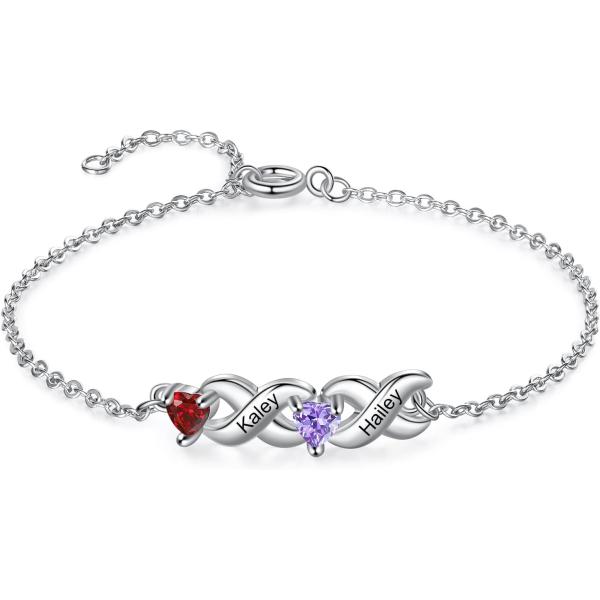 商品名ROSI AUDIO PRO Birthstone Bracelets for Mom Personalized Name Mother Daughter Family Bracelets for Mother's Day with ...