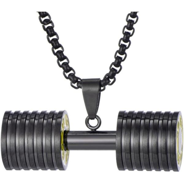 商品名ClosJery ダンベルネックレス メンズ チタンスチール ファッション クール 男らしいウェイトリフティング フィットネス トレーニング バーベル ネックレス ジュエリー メンズ ウェイトリフター フィットネス愛好家, 金属, 宝...