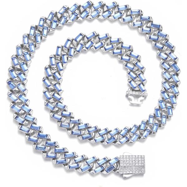 商品名Apzzic 12mm Iced Out Hip Hop Cuban Link Necklace High Polished Gold Plated Miami Diamond Chain for Men Women Silver 2...