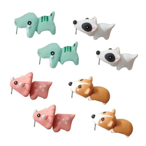 商品名:  RORPOIR 4 Pairs Animal Earrings Animals Earrings Dangle Earrings for Women Animal Bite Earring Hoop Earrings for G...