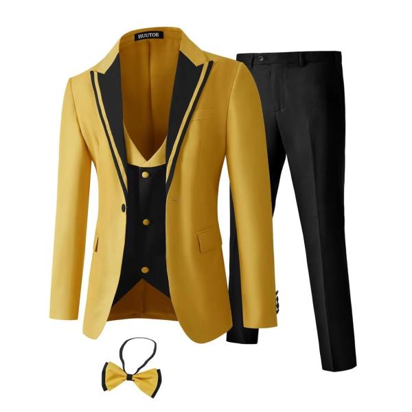 商品名:  Gold Tuxedo Suit for Men Formal Prom Suits for Men Slim Fit Formal Suits for Men Wedding Dress Jacket Set Trajes P...