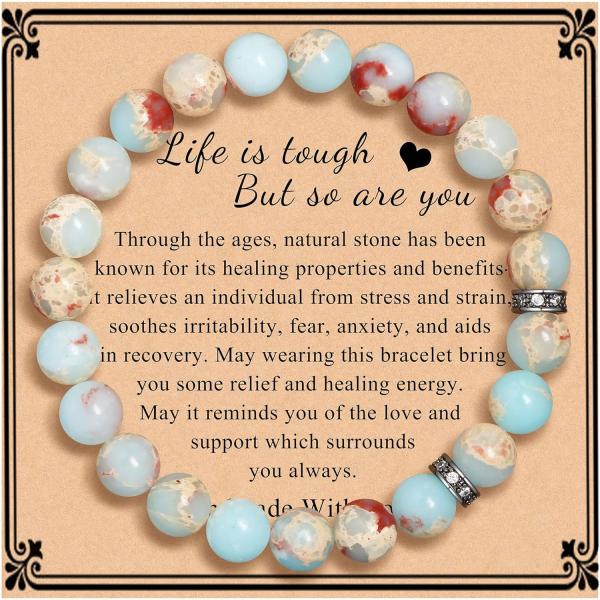商品名ヒーリングストーンビーズブレスレット 女性へのギフト 娘 孫娘 姉妹 友人 ティーン 女の子 彼女 誕生日 クリスマス 記念日 バレンタインデー 感謝祭 卒業ギフト 不安解消, ショウシャンストーンTo My Daughter Hig...