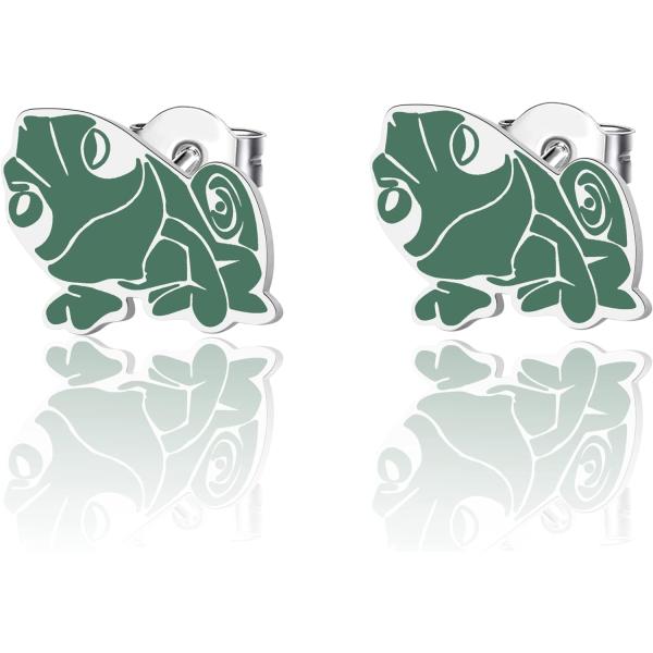 商品名カメレオンスタッドピアス パスカルイヤリング グリーン カメレオンラバージュエリー もつれた漫画映画 ギフト, Small, 金属, na unknowChameleon Stud Earrings Pascal Earring Gr...