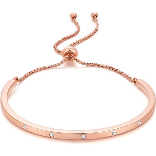 商品名INNERDIVA 上品でシンプルな女性用チャームリンクブレスレット 調節可能なボロリンクチェーンブレスレット 女性用 記念日 クリスマス 誕生日 ジュエリー ギフト 女の子 妻, セラミック, アンバーINNERDIVA Daint...