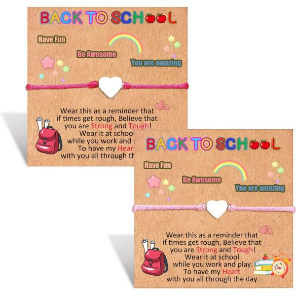 商品名HOHOTANG 新学期ギフト 初学期 ブレスレット 2個セット お揃いのハートウィッシュブレスレット ママと私 ブレスレット 母娘 孫娘 姪 女性 女の子, 11 inch, ステンレス鋼, 宝石なしHOHOTANG Back to...