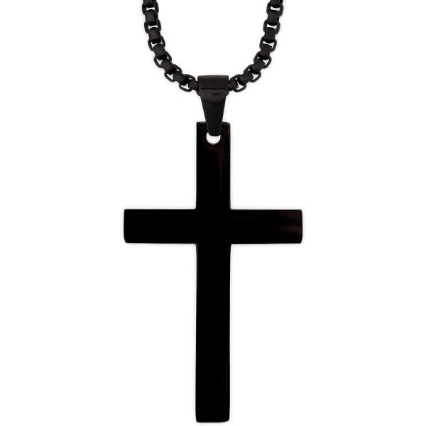 商品名HAQUIL クロスネックレス メンズ ステンレススチール シンプル ファッション クロス ペンダント ボックスチェーン クロス ジュエリー ギフト, ステンレス鋼, 宝石なしHAQUIL Cross Necklace for Men...