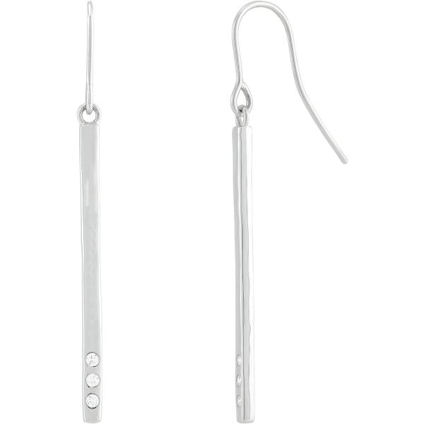 商品名Silpada 「点線」スターリングシルバー ドロップイヤリング, スターリングシルバー キュービックジルコニア, キュービックジルコニアSilpada 'Dotted Line’ Sterling Silver Drop Earri...