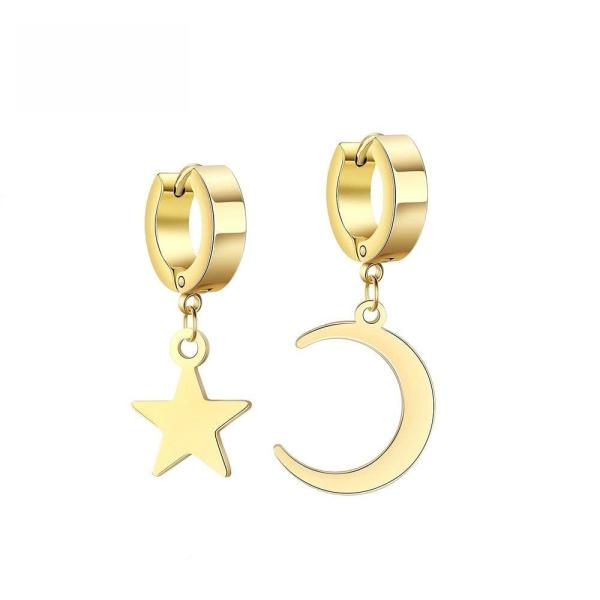 商品名:  Aesthetics Star Moon Asymmetrical Dangle Earrings Women Korean Creativity Jewelry Trendy Hoop Earings Giftブランド: 商品...