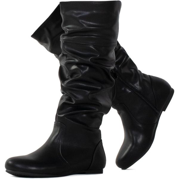 商品名RF ROOM OF FASHION Women's Knee High Slouchy Riding Boots with Pocket TOUCHED-11 (Regular Calf, Black PU, Size 8)ブランド...