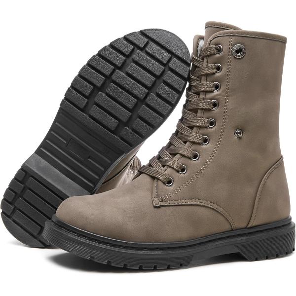 商品名TUOPIN Women Fashion Ankle Boots, PU Waterproof Women's Combat Boots, Fleecing Warm Comfort Chelsea Anti-slip Womens ...