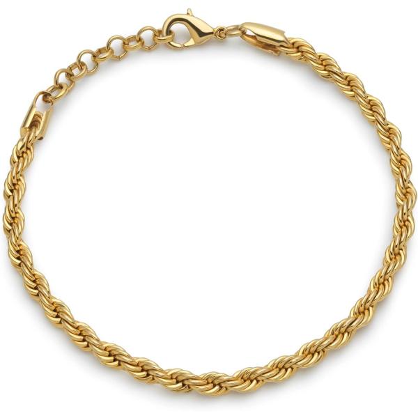商品名Endlessly Collection Barcelona Bracelet Gold Chain Bracelet for Women 22K Real Gold Plated Link Chain Bracelets for W...