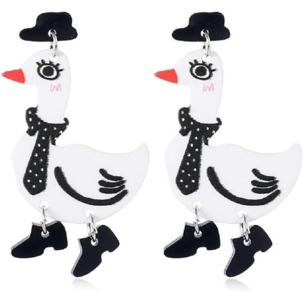 商品名かわいいアクリルアニマルドロップイヤリング カラフルなブーツ チキンヘン 恐竜 素敵なパンダ 面白い漫画 アニメ 動物 ダングルイヤリング レディース ガールズ クリスマス 誕生日プレゼント, 樹脂, 瑪瑙Cute Acrylic A...