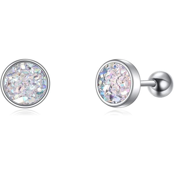 商品名YONFQE スターリングシルバー スタッドピアス ファッションジュエリー ギフト レディース ガールズ, General, スターリングシルバー, 宝石なしYONFQE Drusy Stud Earrings Sterling Si...