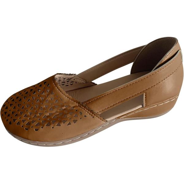 商品名Zrayuler Wedge Sandals for Women Summer Closed Toe Espadrilles Platform Sandals Ankle Strap Hollow Out Walking Single...