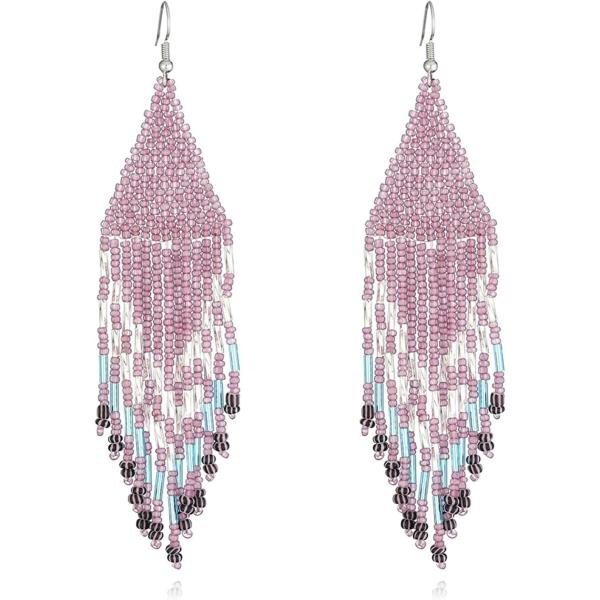 商品名FUTIMELY ライスビーズタッセルドロップダングルイヤリング レディース ボーホー ハンドメイド シードビーズ ネイティブボヘミアン ラージステートメント フリンジ ロングイヤリング レディース ティーン ガールズ, 亜鉛, 宝石...