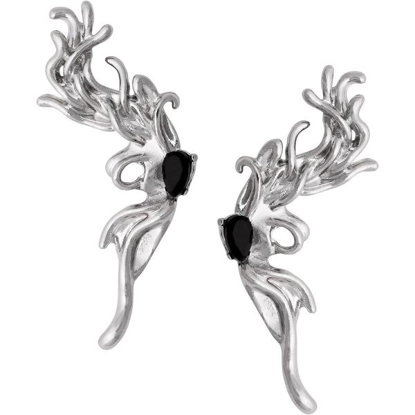 商品名OJERRY フェアリーグランジ バタフライイヤリング 美的 Y2K スタッドジュエリーアクセサリー レディース ティーン ガールズ トレンディなもの, ステンレス鋼, 宝石なしOJERRY Fairy Grunge Asymmetr...