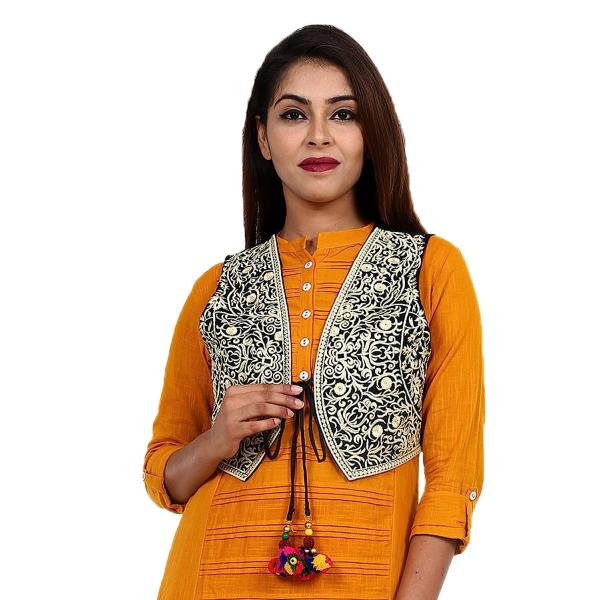商品名:  Ethnic Jacket Waist Coat Stylish Cotton Handmade Navratri Traditional Rajasthani Embroidered Mirror Work Gujrati K...