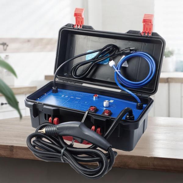 商品名: 高圧蒸気洗剤、エンジン、Tankless および頑丈のための高温携帯用浴室力のクリーニング機械 家のタイルの台所グリース車の細部のため,110V-1700W High Pressure Steam Cleaner, High Te...