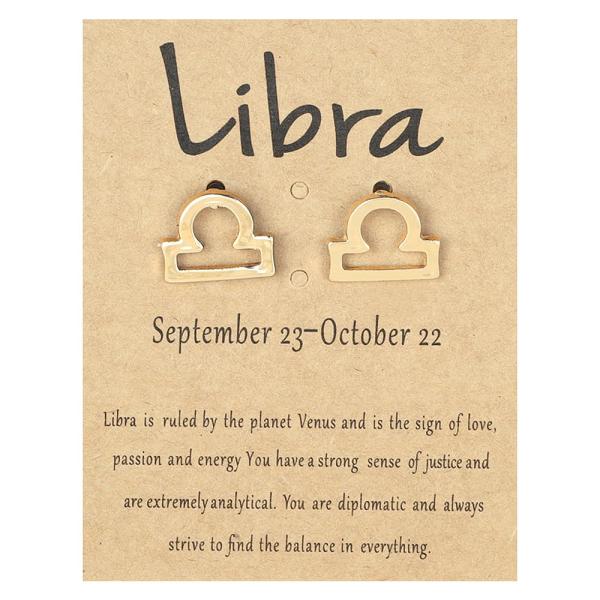 商品名14K ゴールドメッキ 星座 シンボル イヤリング てんびん座 女性用 ホロスコープ サイン 低刺激性 かわいい 占星術 イヤリング スタッド ティーン ガールズ 誕生日 ミニマリスト イヤーポスト スタッド イヤリング グリーティン...