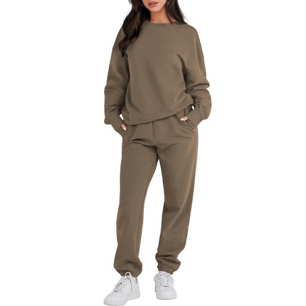 商品名:  ANRABESS Women's Two Piece Outfits Sweat Set Long Sleeve Sweatshirts Jogger Sweatpants Casual Knit Lounge Matching...