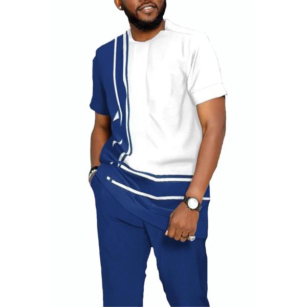 商品名:  PEETITI Men's African 2 Piece Walking Suits Shirt and Pants Set Dashiki Short Sleeve Dress Shirt PM081-14-XLブランド: ...