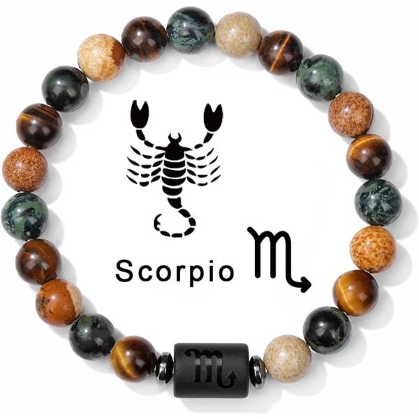 商品名星座ブレスレット レディース メンズ 天然石ビーズブレスレット 星座 星座 遠距離祈り 祝福ブレスレット カップル 友達 誕生日ギフト, 石材, 合金。Zodiac Bracelet for Women Men Natural Sto...