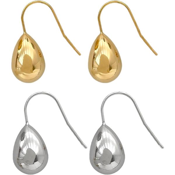 商品名Kasmena 2ペア ゴールド ウォータードロップ ダングルイヤリング レディース ゴールドシルバー 軽量 小さなティアドロップイヤリング ジュエリーギフト, 亜鉛, 宝石なしKasmena 2 Pairs Gold Waterdr...