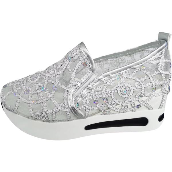 商品名JWSVBF Womens Sandals Lace Mesh Clear Bling Breathable Casual Wedges, Non-Slip Fitness Running Sports Shoes, Womens O...