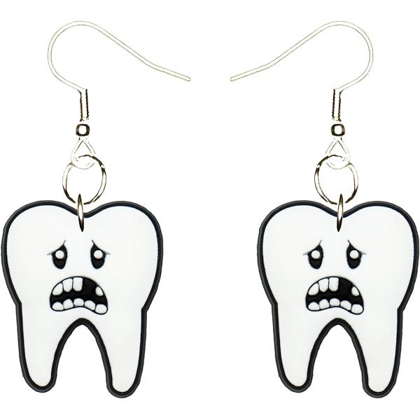 商品名Tooth Teeth Earrings Lead and Nickle Free Silver Plated Fishhooks Yazzle Dazzle Dentist Teeth Gums Dentures Rotten De...