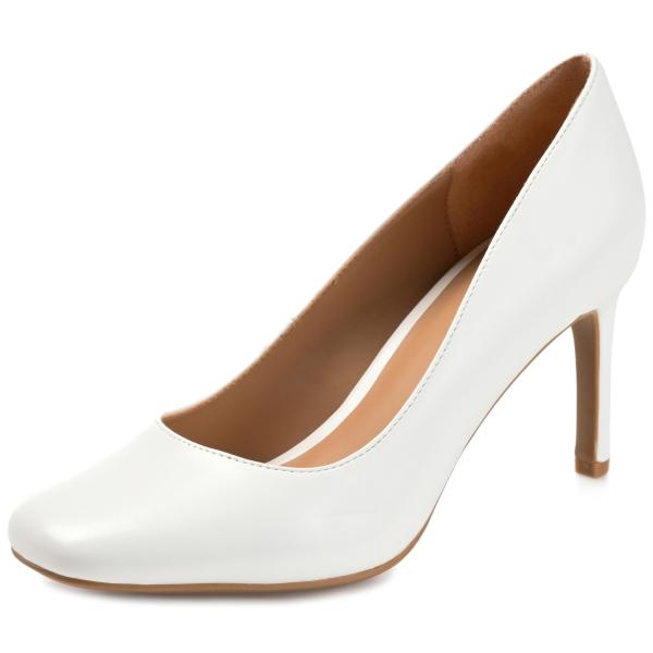 商品名:  Journee Collection Womens Monalee Tru Comfort Foam Wide Width Square Toe Mid Heel Pumps White 12 Wide Womens USブラン...