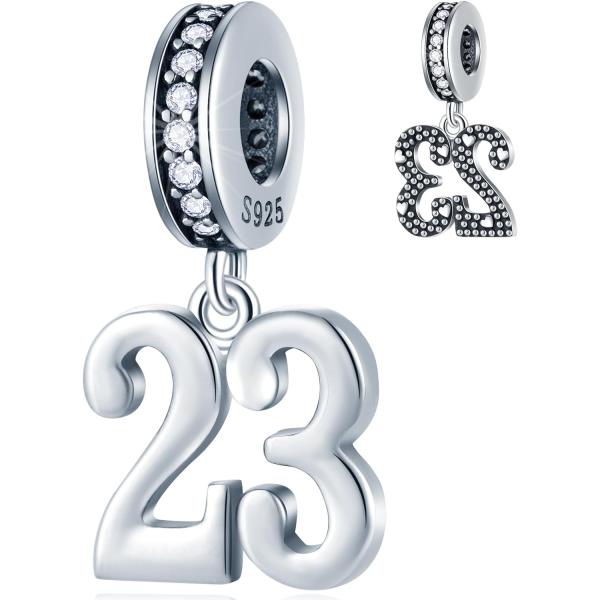 商品名GLOWDAS 10~25 28 30 31 33 35 36 40 45 50 55 60 65 70 75 80 誕生日チャーム ヨーロッパ記念日 ブレスレット/ネックレスにフィット 925スターリングシルバー 数字ペンダントビー...