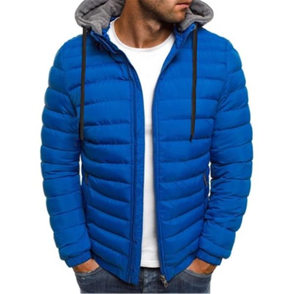 商品名:  AITEQY Packable Padding Jacket for Men Zip Up Drawstring Hooded Winter Coat Thicken Puffer Jacket Lightweight Outw...