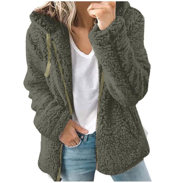 商品名:  YRAETENM Womens Hooded Sherpa Jacket Winter Warm Comfy Soft Teddy Coat Zip Up Long Sleeve Casual Outwear With Pock...