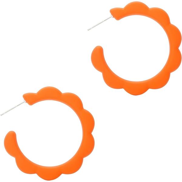 商品名RUOFFETA アクリルフラワーフープピアス 軽量 花柄 オープンフープ キャンディーカラー フープイヤリング レディース ガールズ, アクリル, 宝石なしRUOFFETA Acrylic Flower Hoop Earrings,...